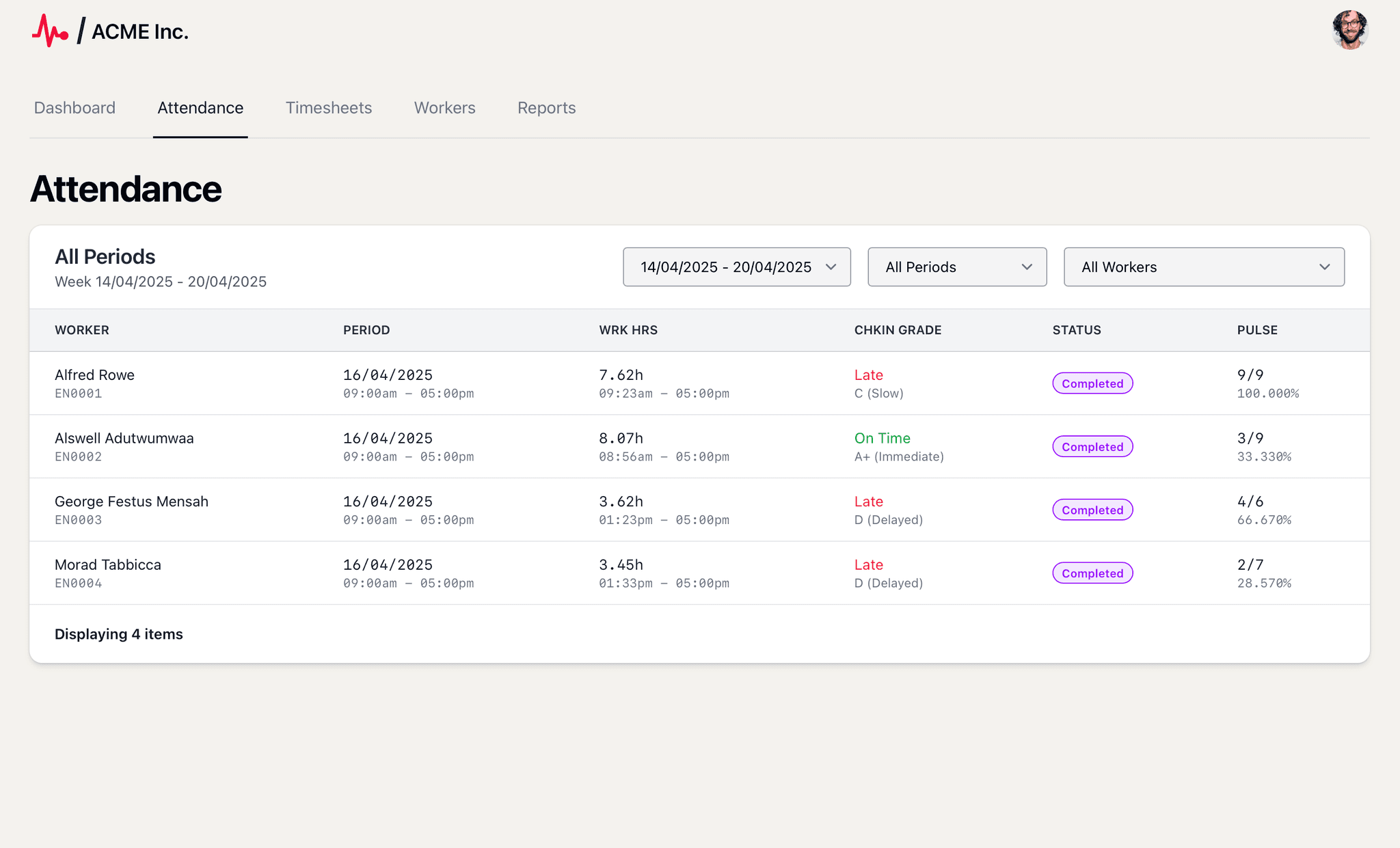 WorkPulse - Time, location, performance. Simplified.