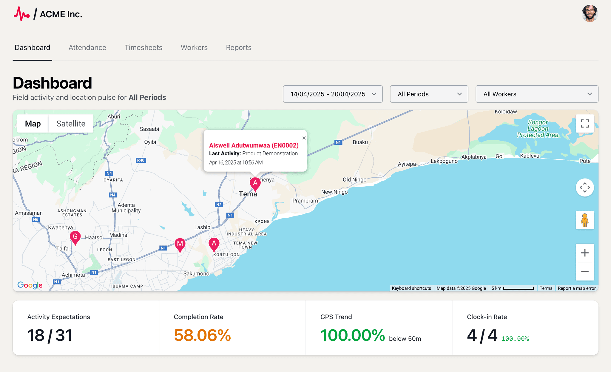 WorkPulse - Time, location, performance. Simplified.