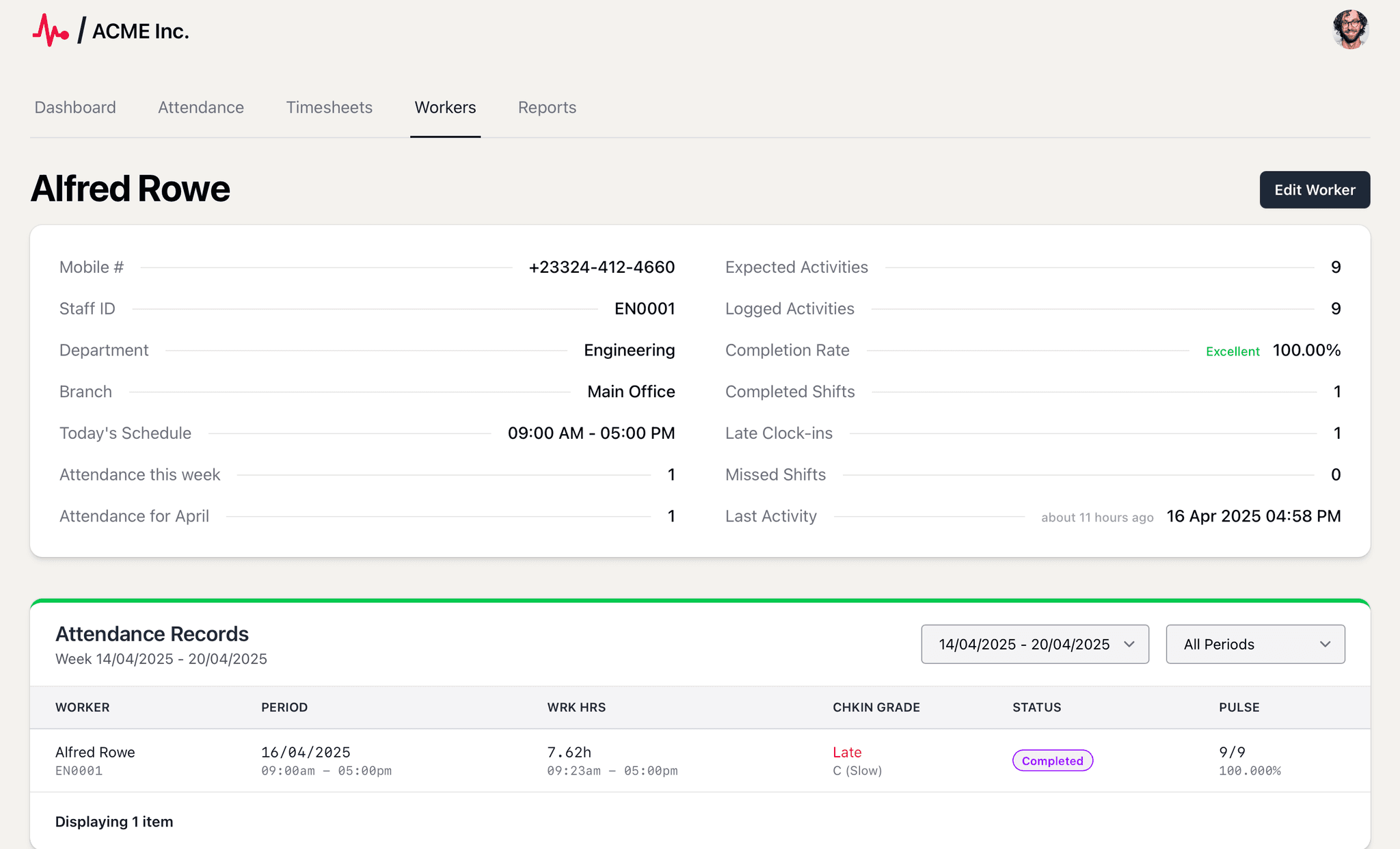 WorkPulse - Time, location, performance. Simplified.